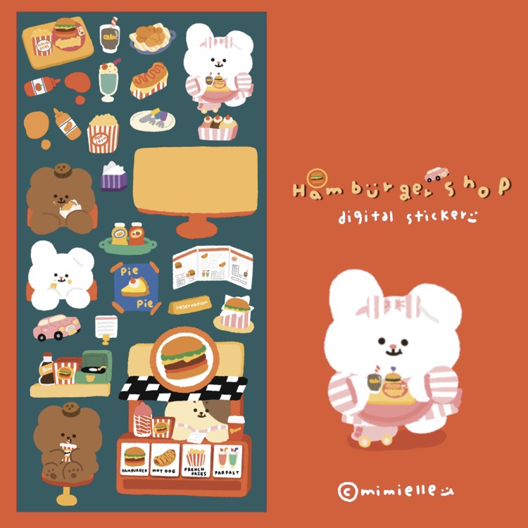 Hamburger Shop Sticker | Webudding