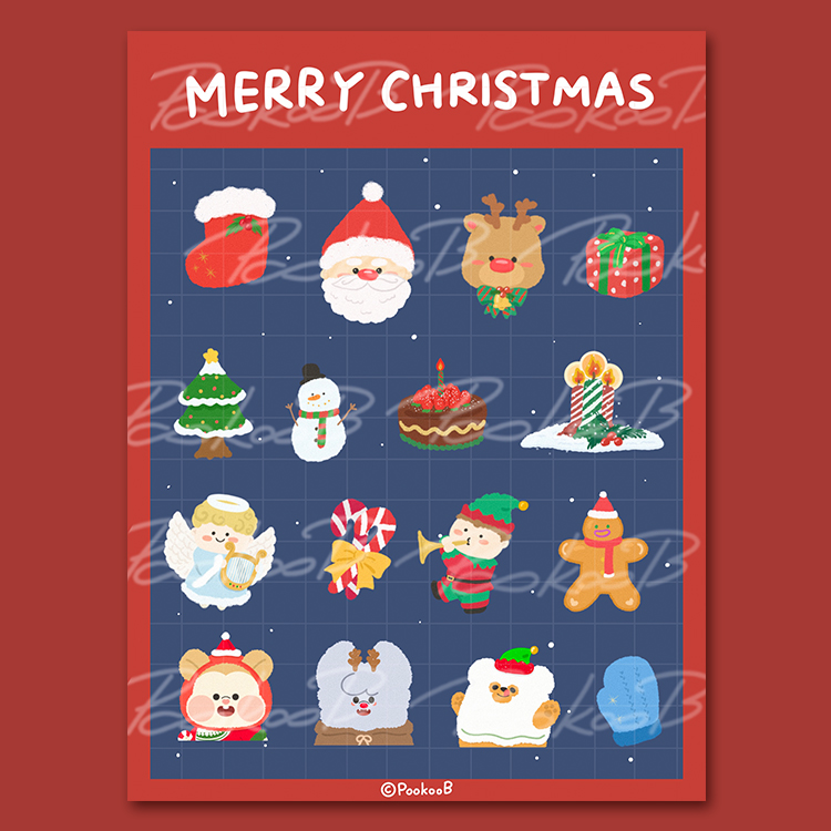 [PookooB store] Christmas Deco Stickers ver.1 | Webudding