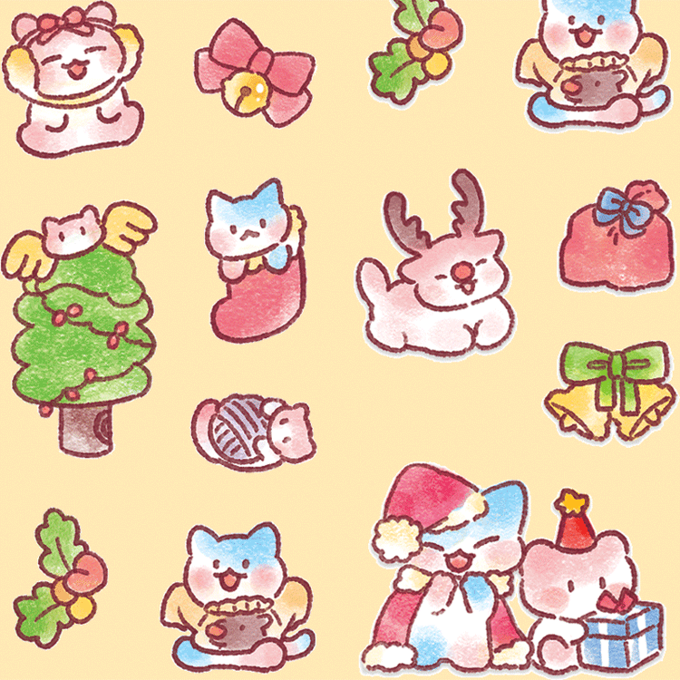 굿노트 : 크리스마스 아이♥퐁이 스티커 | 위버딩