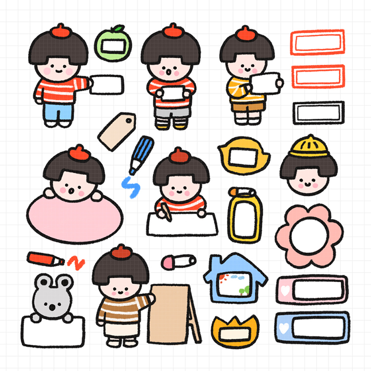 pencil name sticker | Webudding