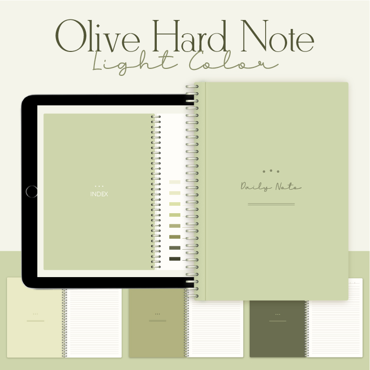 Olive hard spiral note | Webudding