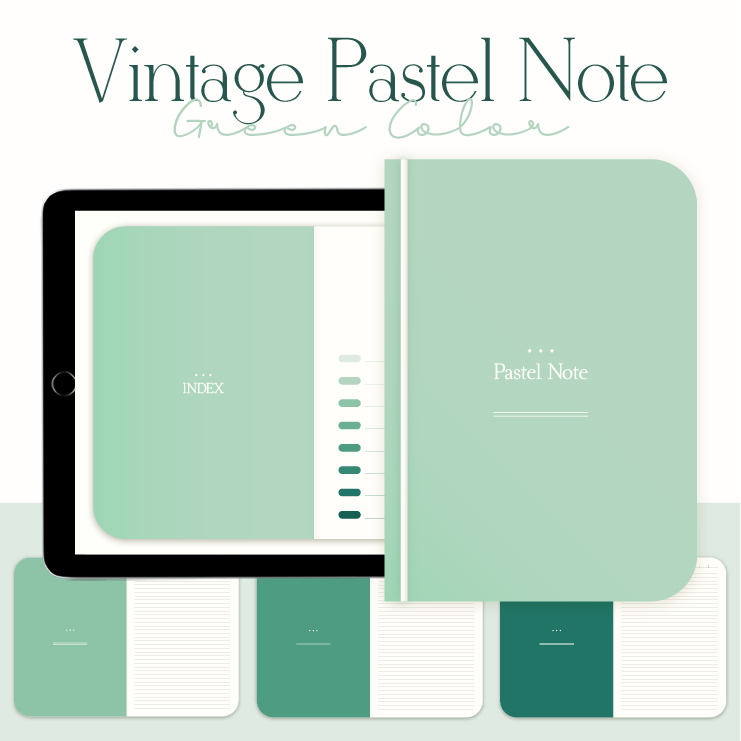 Greenery vintage pastel note | Webudding