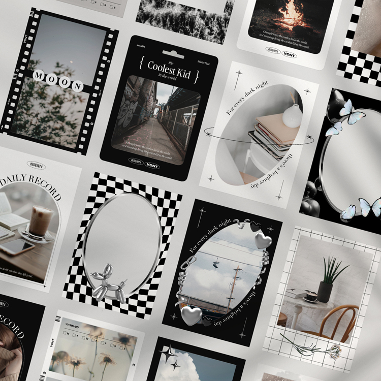 monotone frame sticker | Webudding