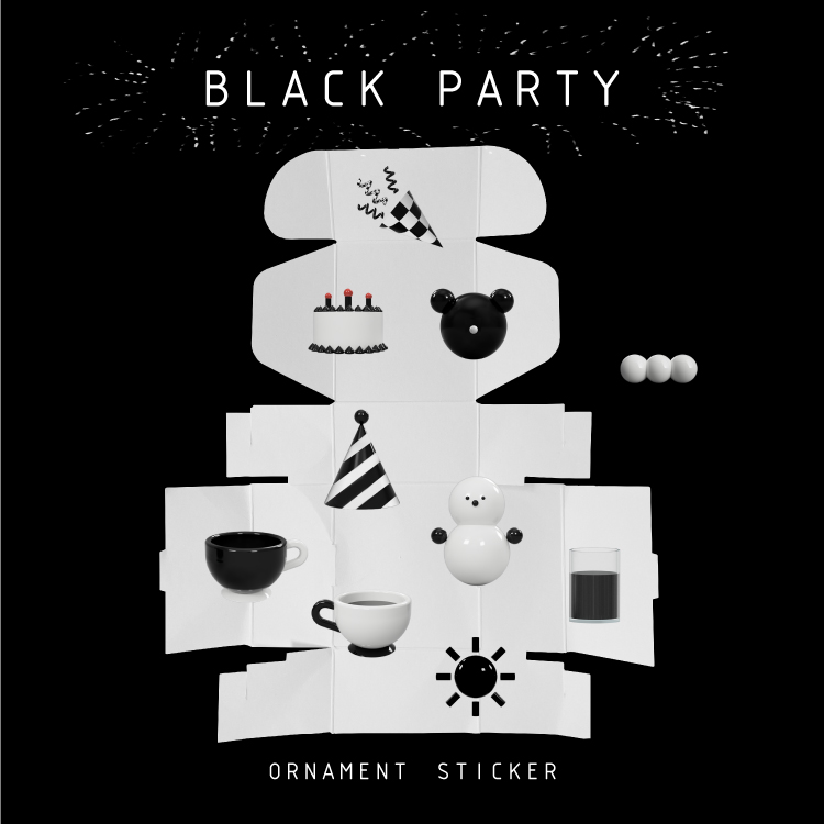 Black Party Ornament Sticker | Webudding