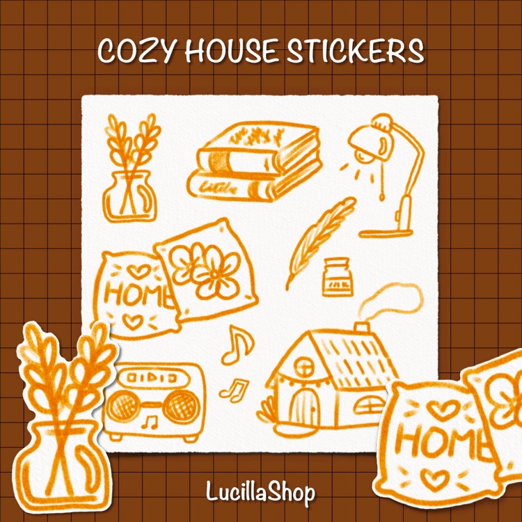 Cozy house stickers | Webudding