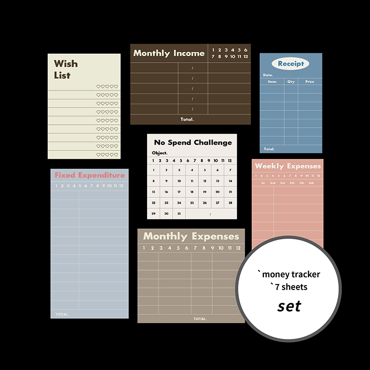 가계부 메모지 세트 (영수증/머니트래커) | 위버딩