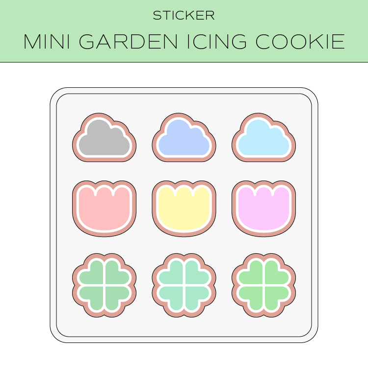 MINI GARDEN ICING COOKIE STICKER | Webudding