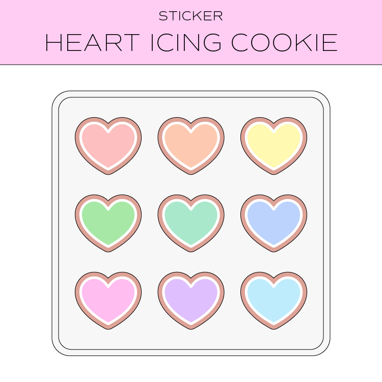 HEART ICING COOKIE STICKER | Webudding
