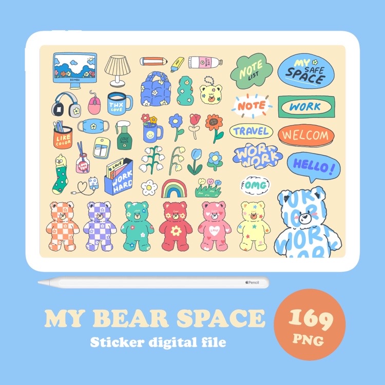 My bear space Sticker | Webudding