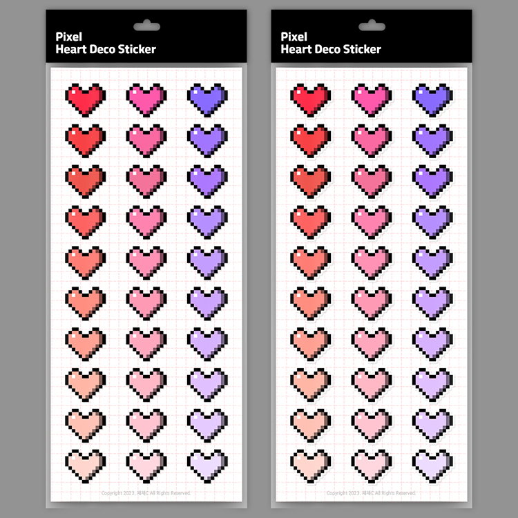 Gradient pixel heart deco sticker | Webudding