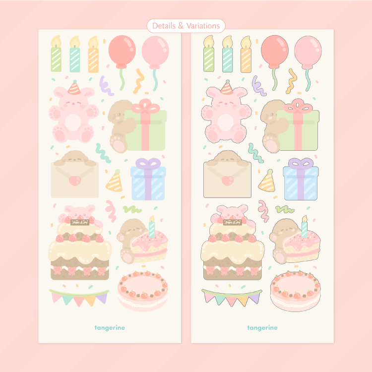 Birthday Party Digital Stickers | Webudding