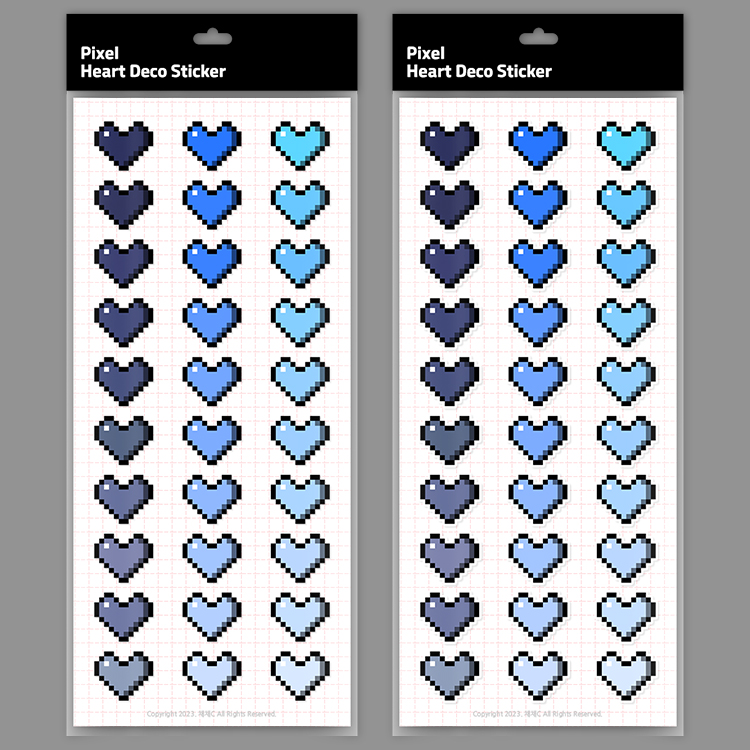 Gradient pixel heart deco sticker | Webudding
