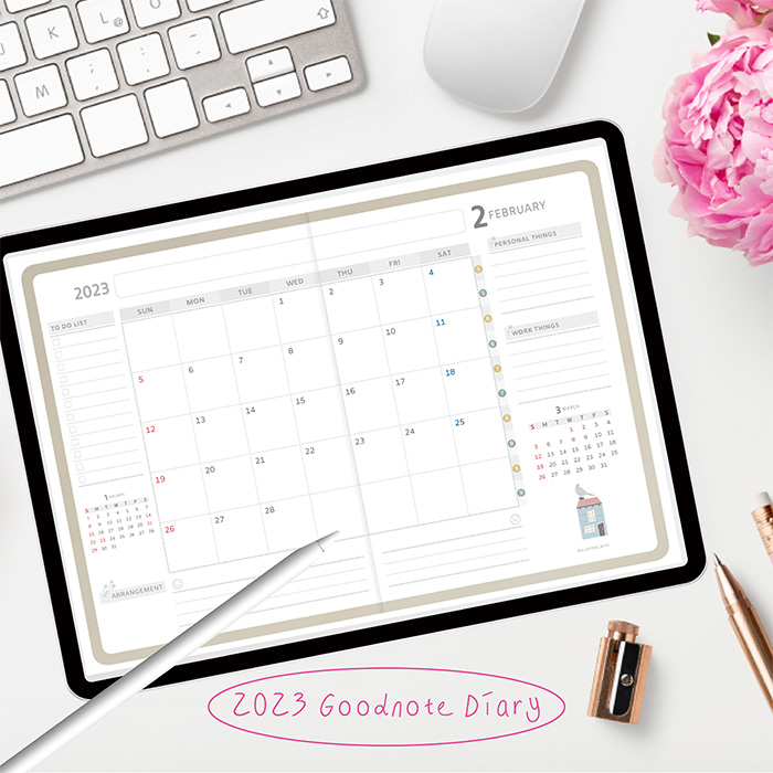 February 2023 Good Note Lovely Rabbit Diary | Webudding