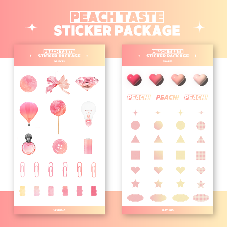 Peach Taste sticker package | Webudding