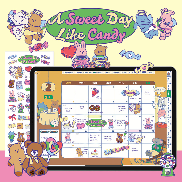 My buddy good note diary seal - Candy | Webudding