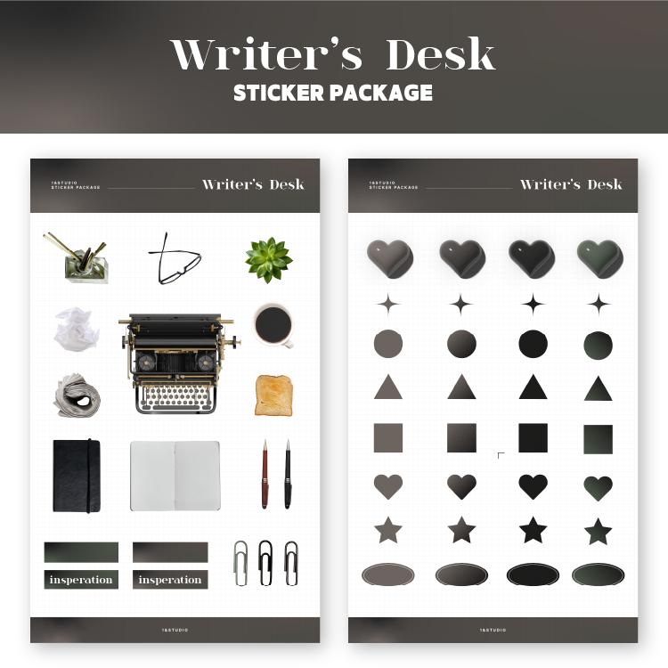 Writer's Desk Sticker Package | Webudding