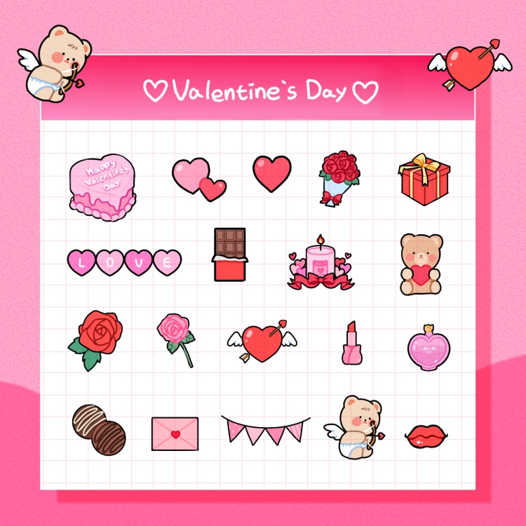 Valentine's Day stickers. | Webudding