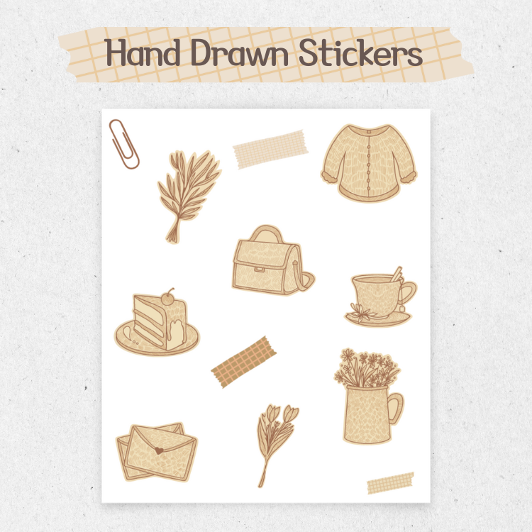 hand drawn stickers | Webudding