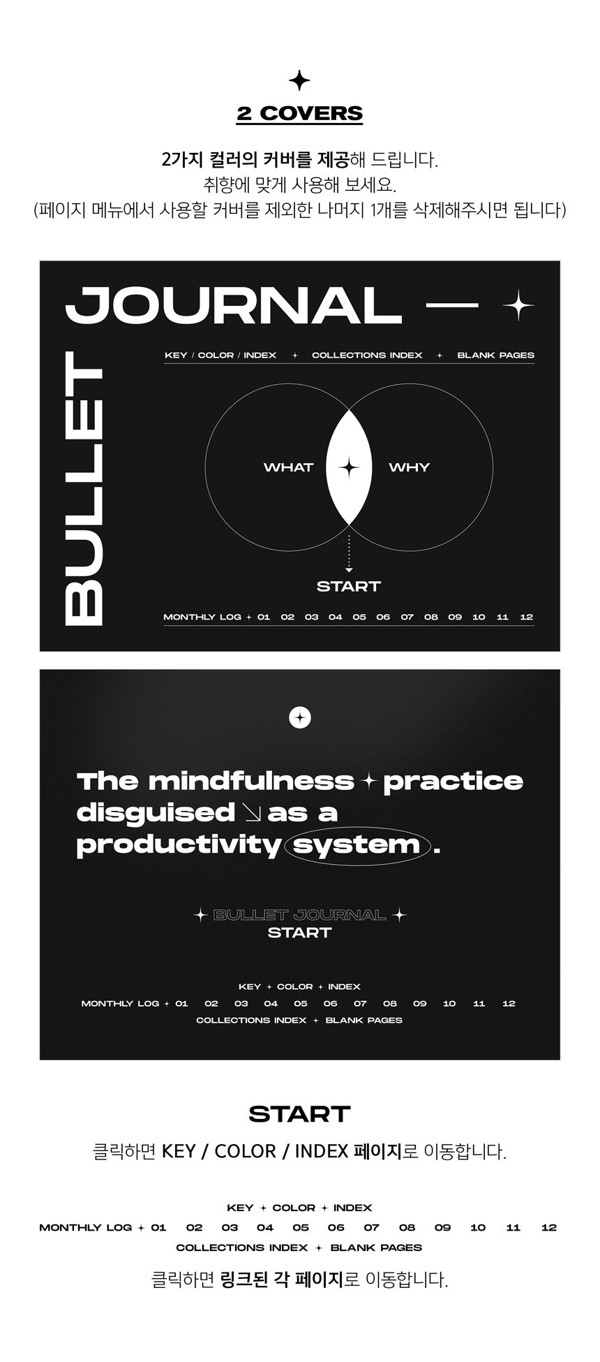 Undated Bullet Journal (dark mode) | Webudding