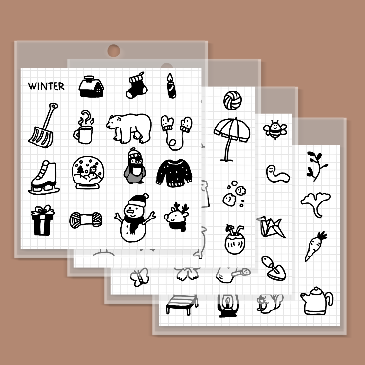 4 Seasons Doodle Sticker | Webudding
