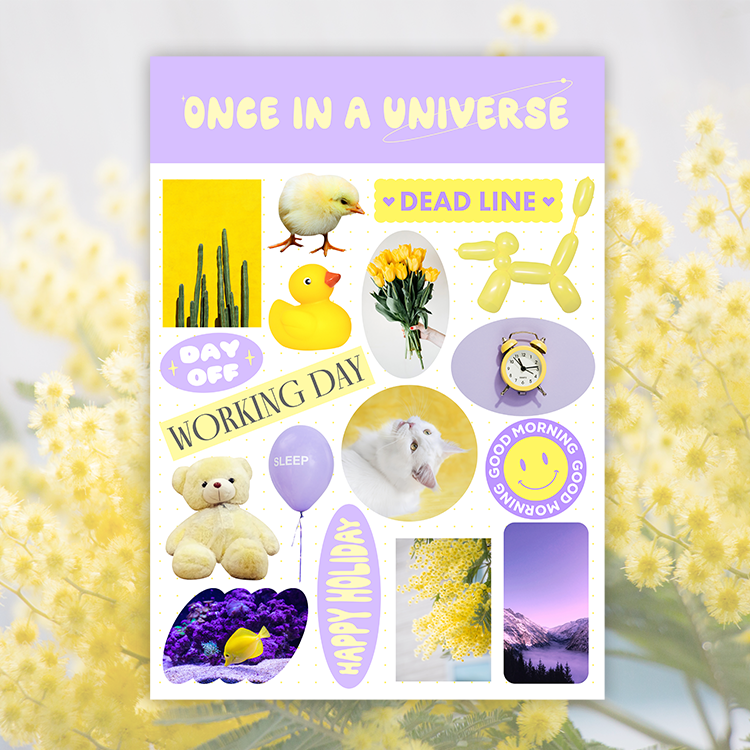 Yellow and purple sticker | Webudding