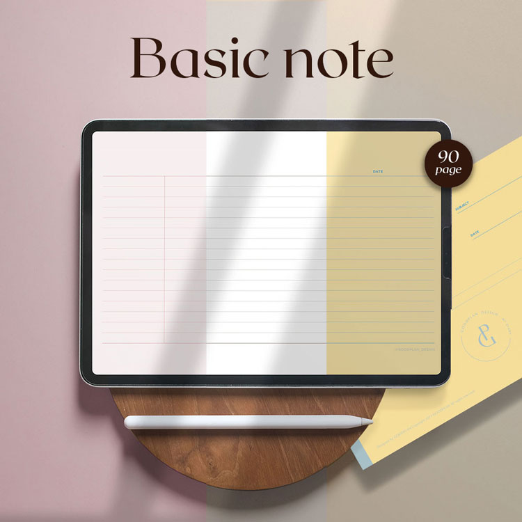 iPad notes template Daily lined note Goodnote Notability Digital ...