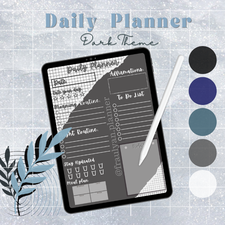 Dark theme daily planner- Grey(colour) | 위버딩