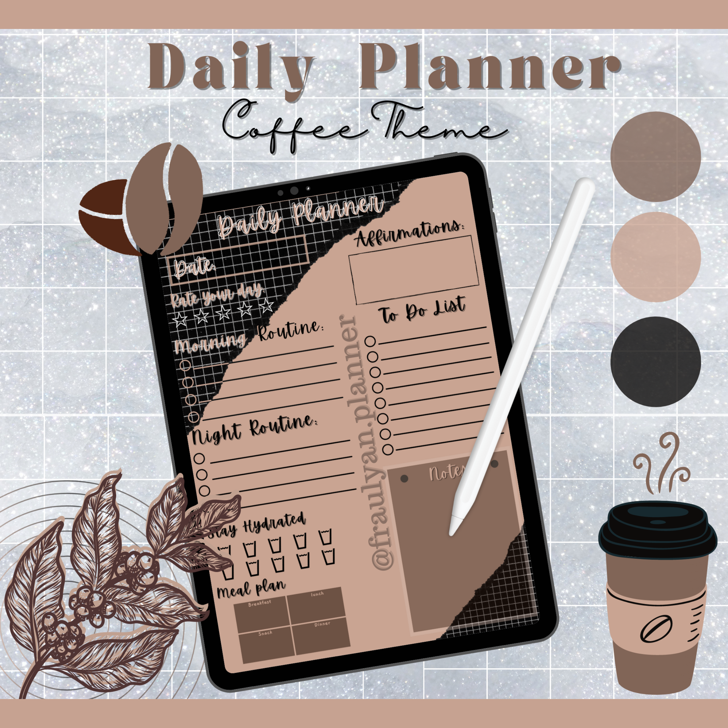 Dark themed daily planner | Webudding