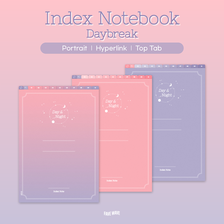 Day&night index notebook | upper tab ver. | daybreak | Webudding