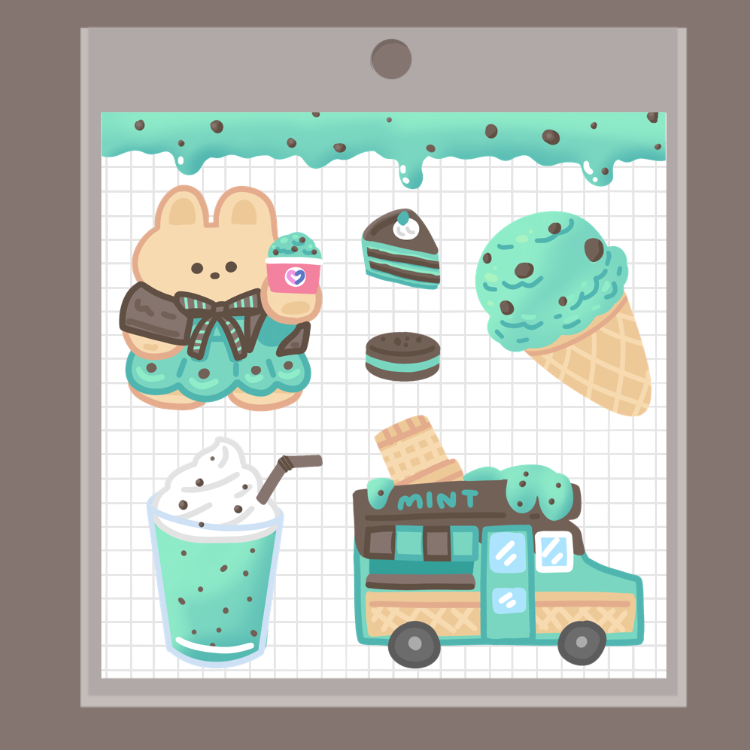 mint chocolate stickers | Webudding