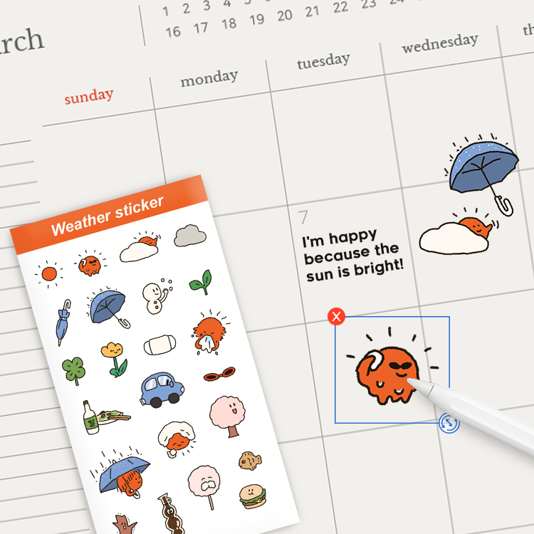 [기뮈] Cute weather sticker | Webudding