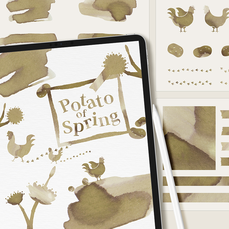 'Potato of Spring ' ink sticker | Webudding