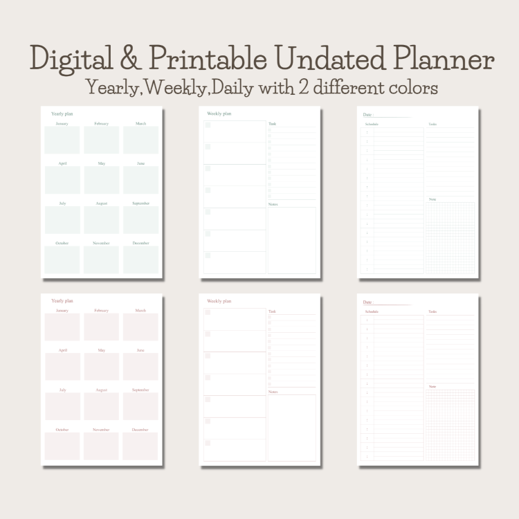 심플 플래너 세트 | 위버딩