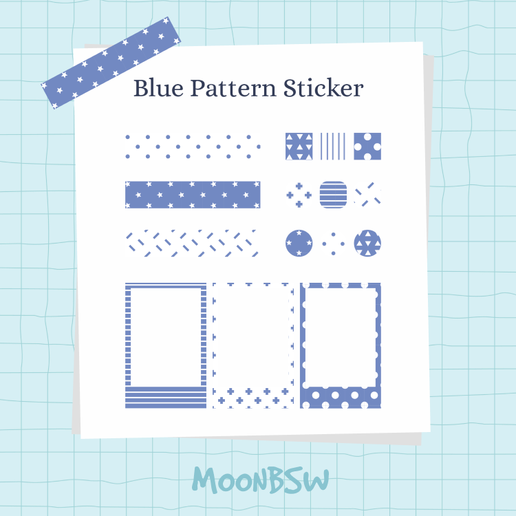 Blue Pattern Sticker | Webudding