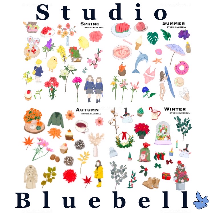 Spring, summer, fall, winter sticker | Webudding