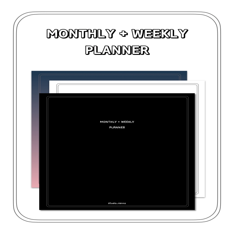 MONTHLY + WEEKLY PLANNER (undated) ver. black | Webudding