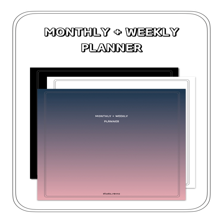 MONTHLY + WEEKLY PLANNER (undated) ver. aurora | Webudding