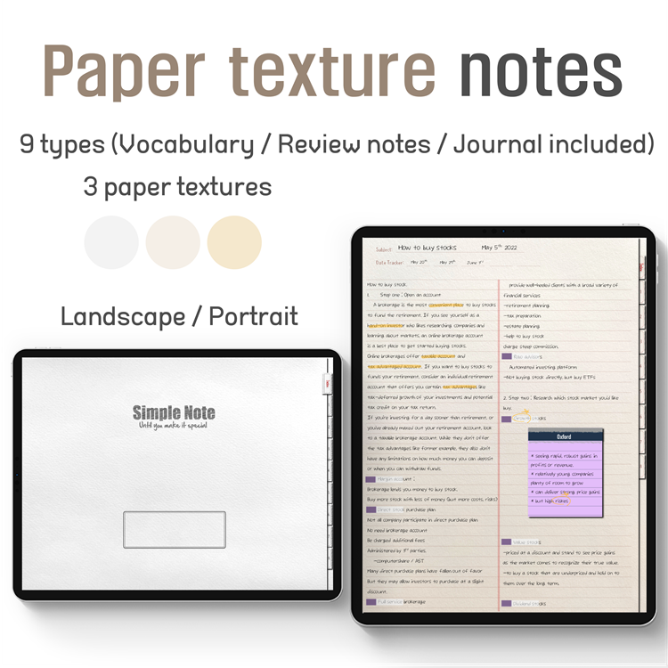 9 types of notes templates 3 paper textures | Webudding