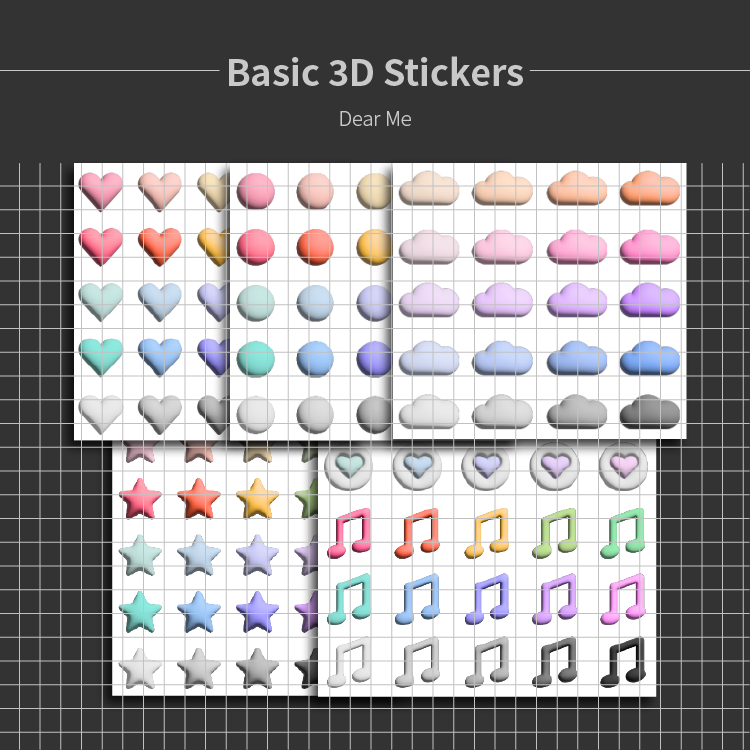 Basic 3D Stickers | Webudding