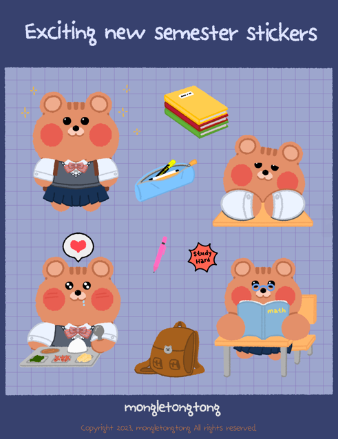 Exciting new semester stickers. | Webudding