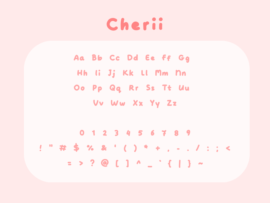 handwriting font 'cherii' | Webudding