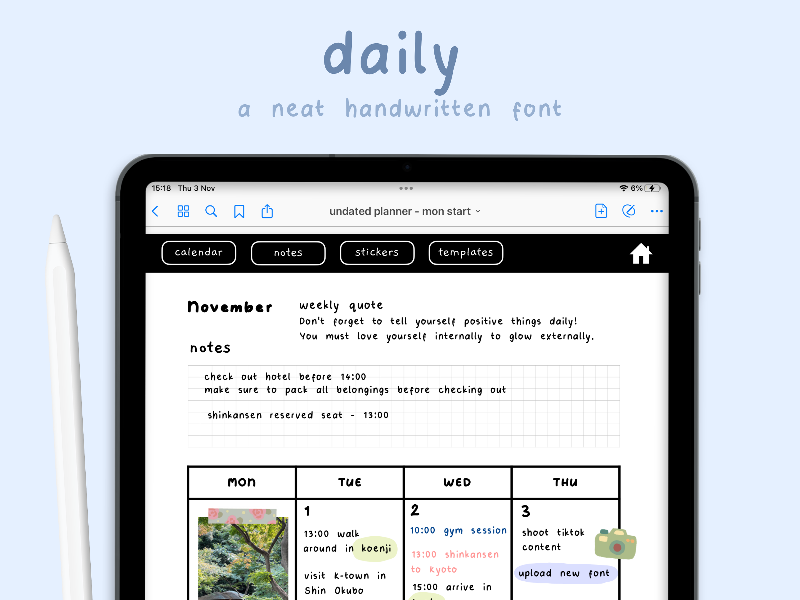 handwriting font 'daily' | Webudding