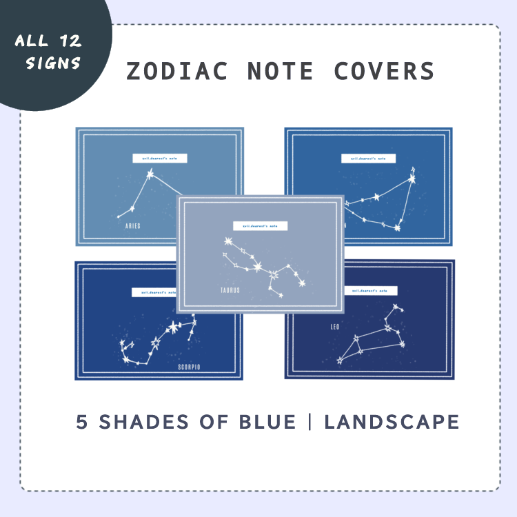 Zodiac Constellation Note Cover | Landscape | Webudding