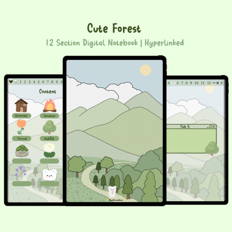 Cute Forest Digital Notebook | Webudding