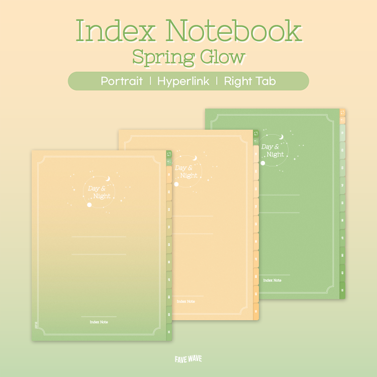 Day&night index notebook | right tab ver. | spring glow | Webudding