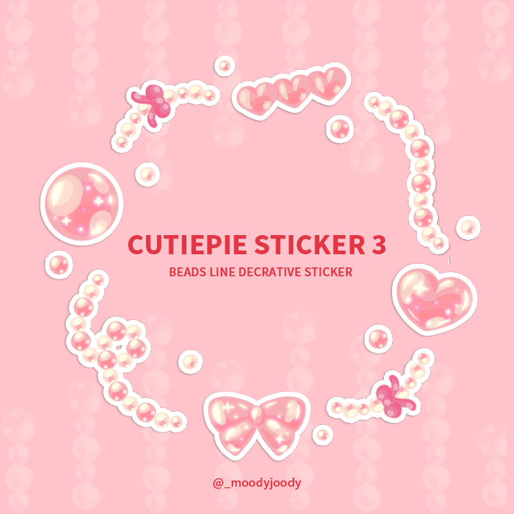 Cutie-Pie Beads-Line Sticker | Webudding