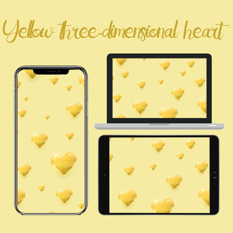 Yellow 3D Heart Background | Webudding