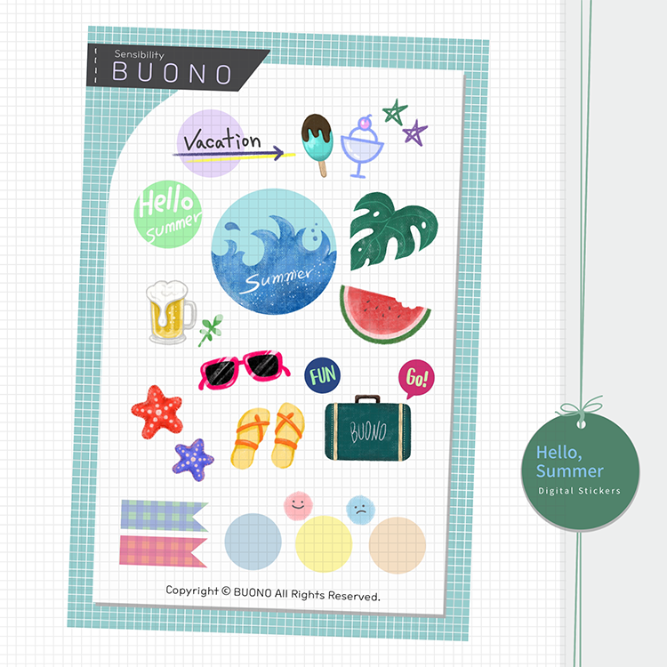 Hello, Summer sticker | Webudding