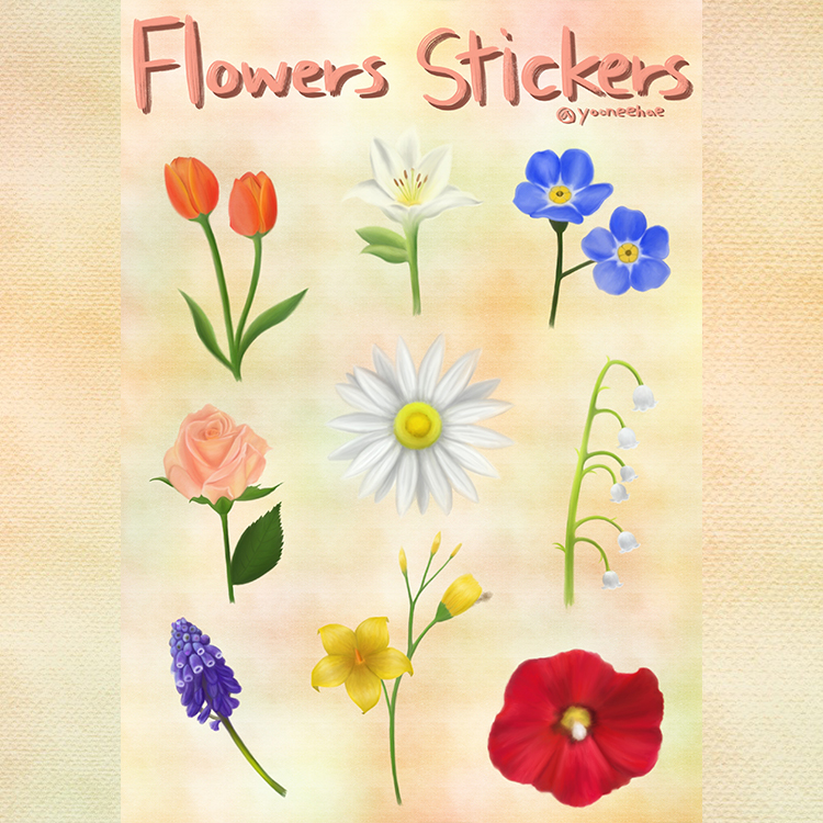 Flower stickers | Webudding