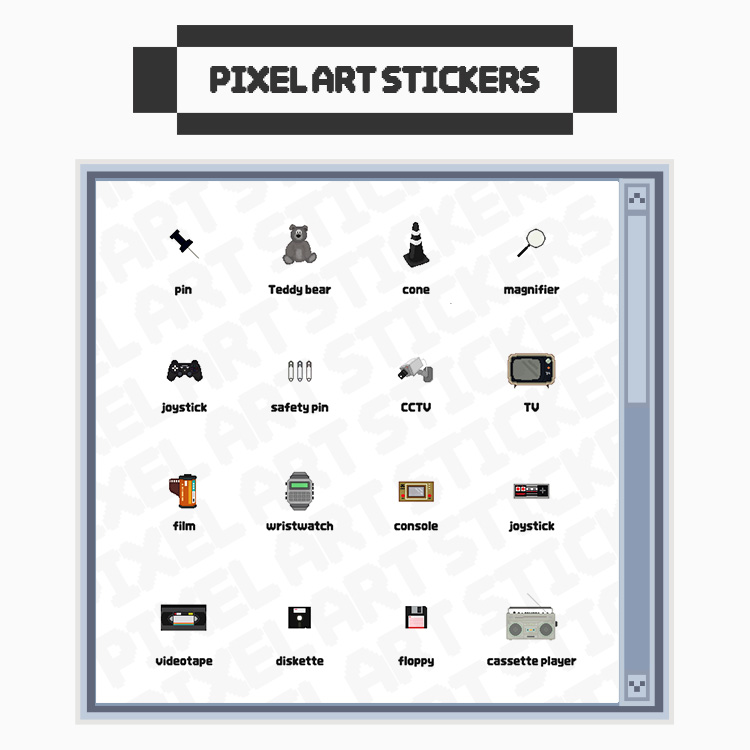16 Basic Pixel Art Stickers_Part 2 | Webudding